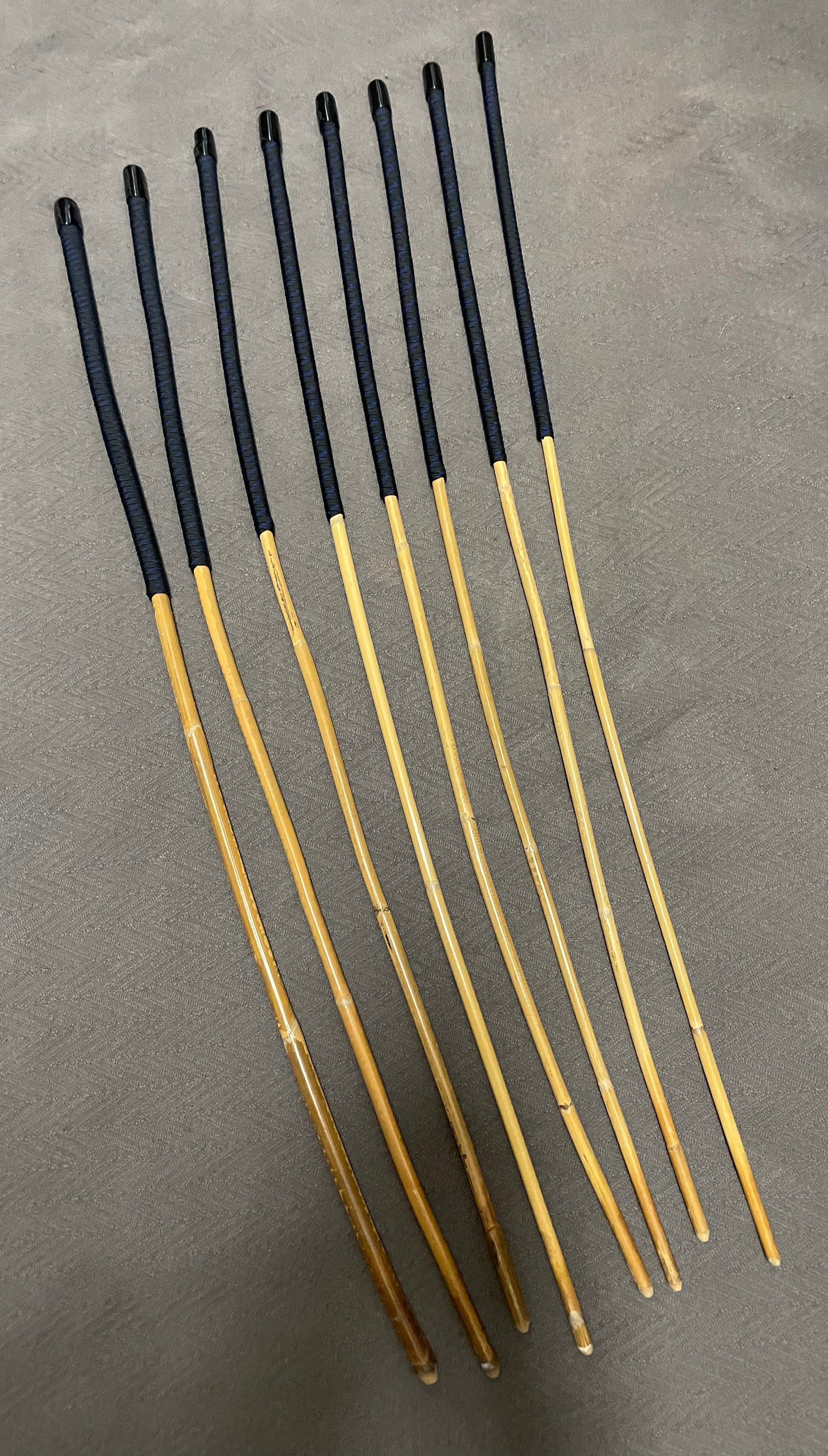 Set of 8 Kooboo Rattan Punishment canes BLUE STREAK Handles