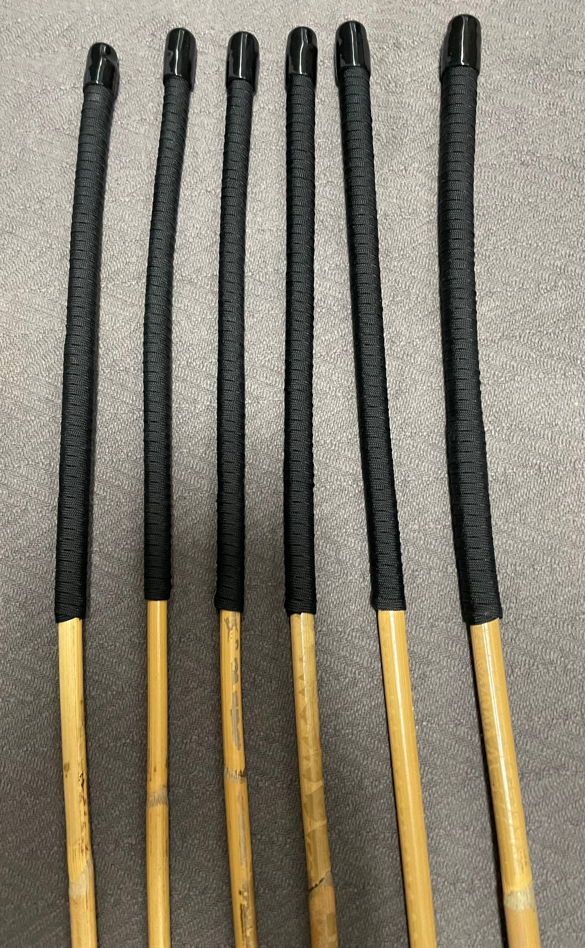 Set of 6 Beginner Kooboo Rattan Punishment canes Blk Handles