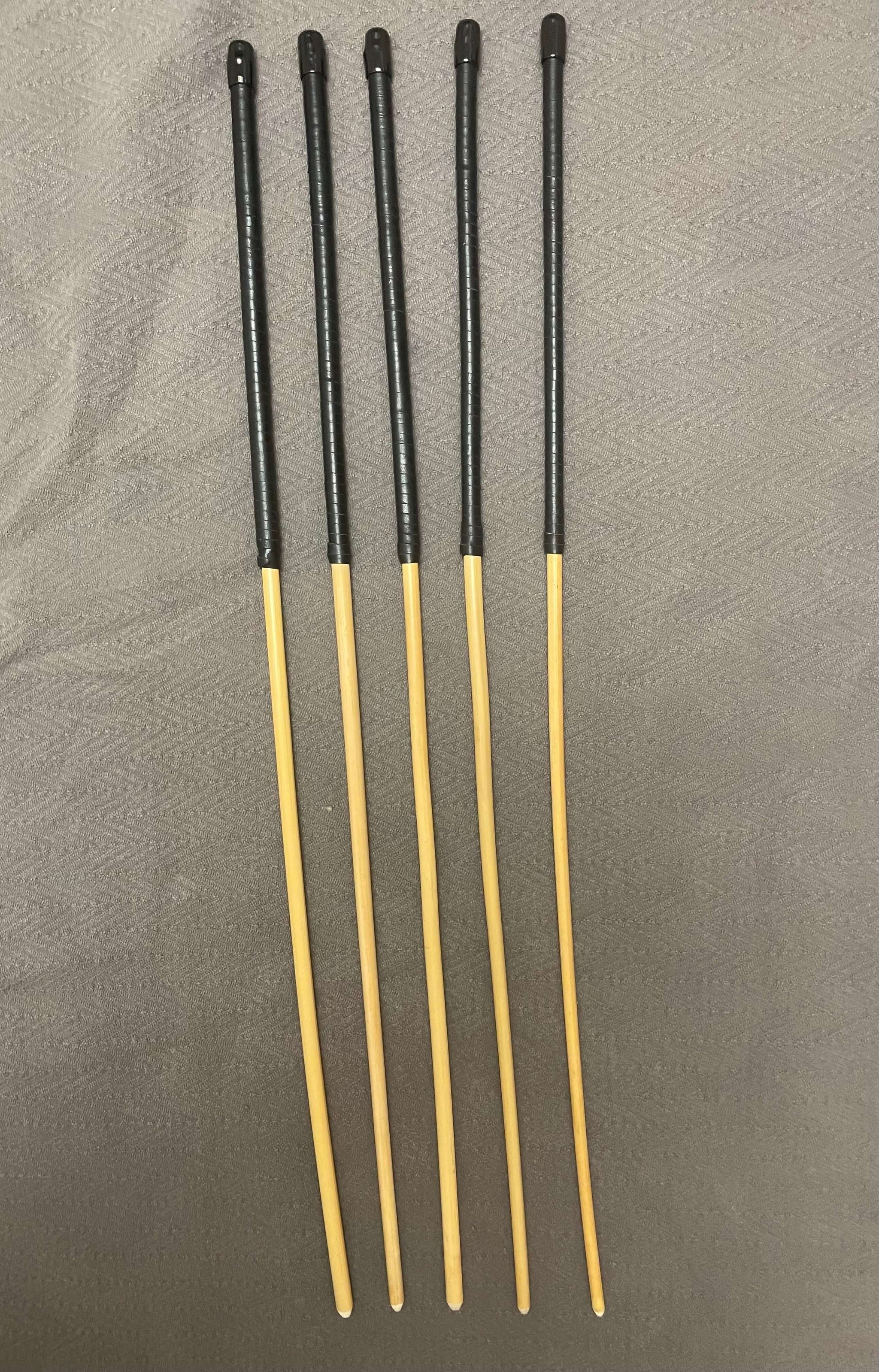 Set of 5 NO KNOT Dragon Canes 92 cms Black Roo Handles