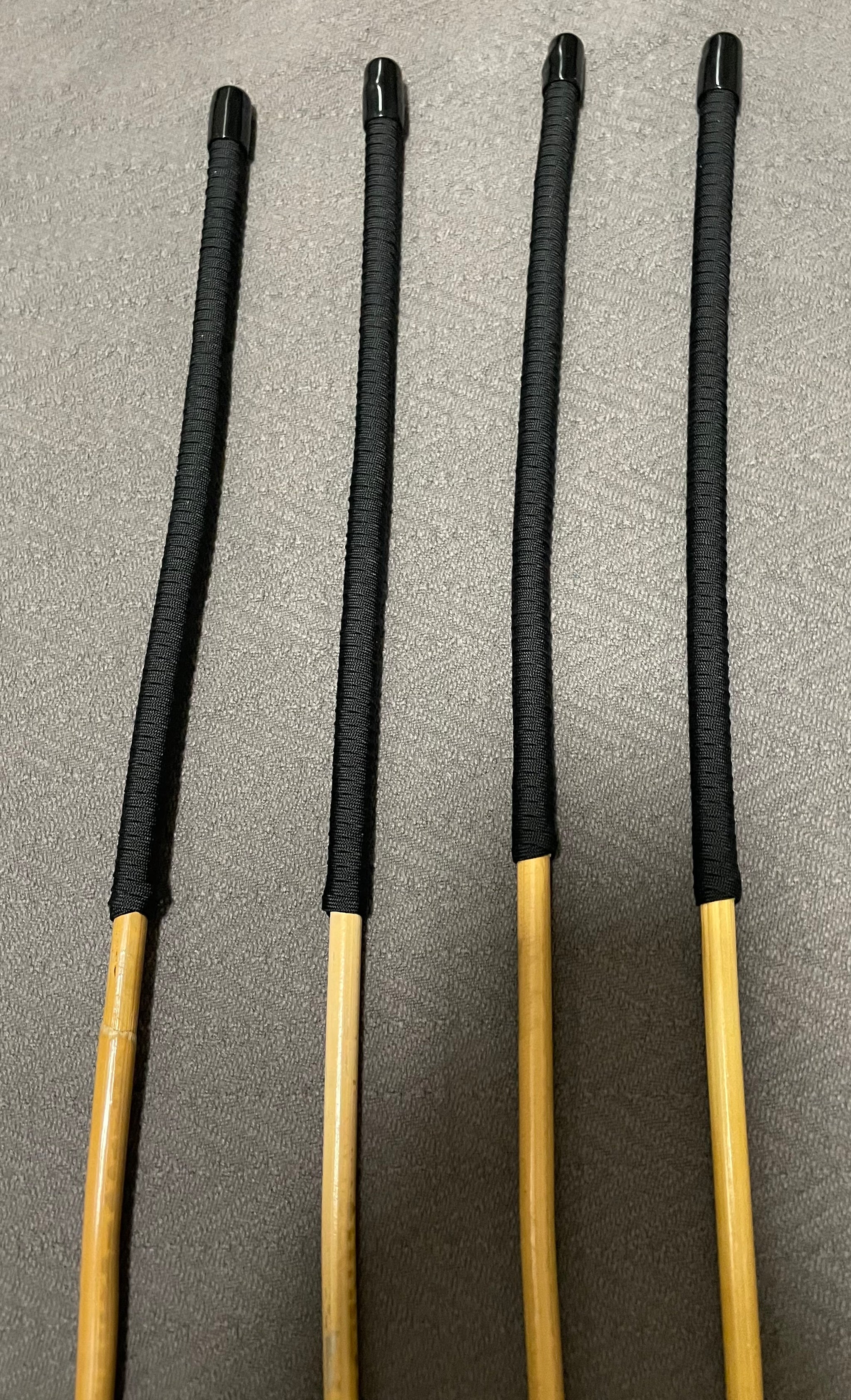 Set of 4 Senior Kooboo Rattan Punishment canes BLACK Handles