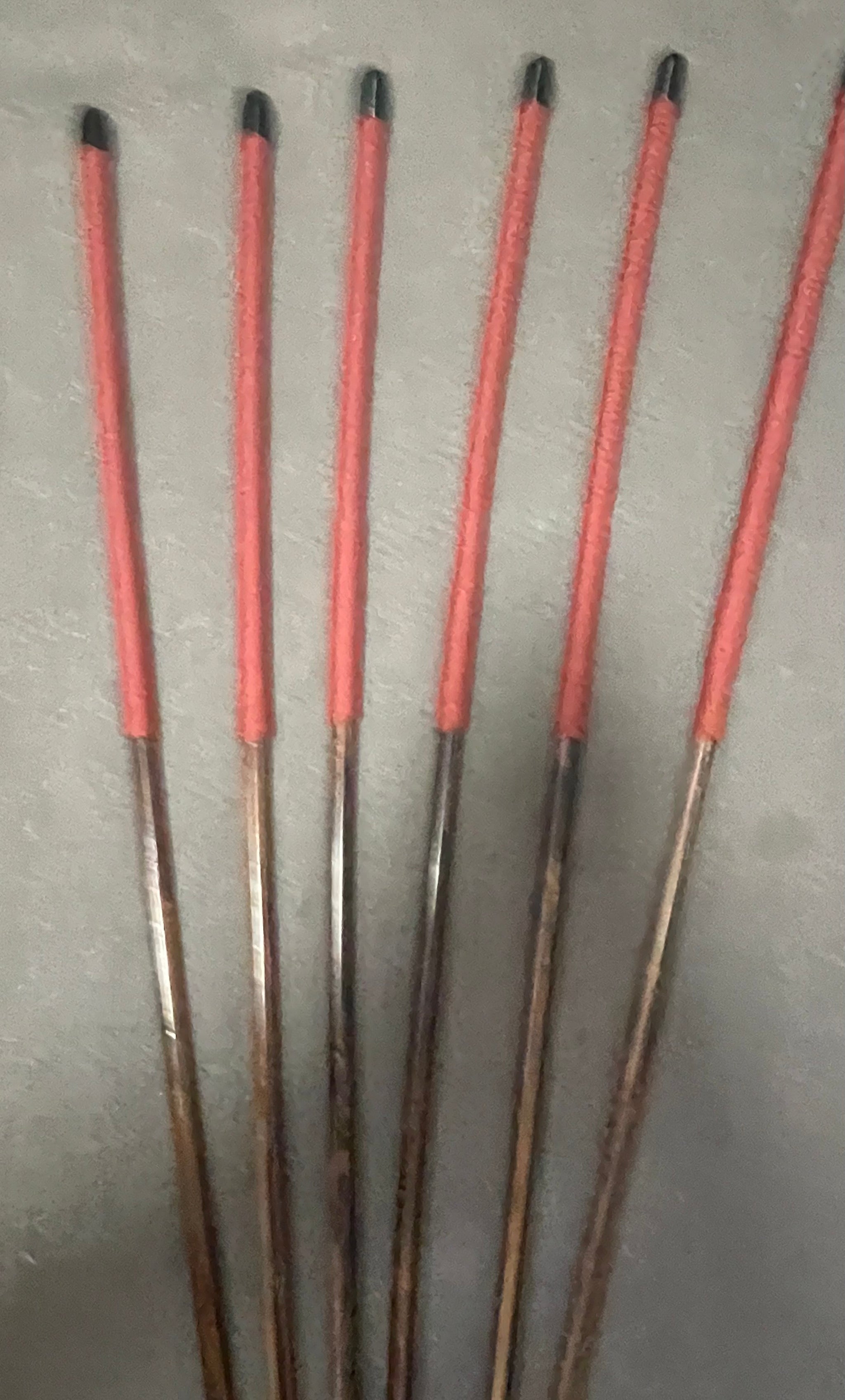 No Knot / Knotless Smoked Dragon Canes Set of 6 Brick Red Handles