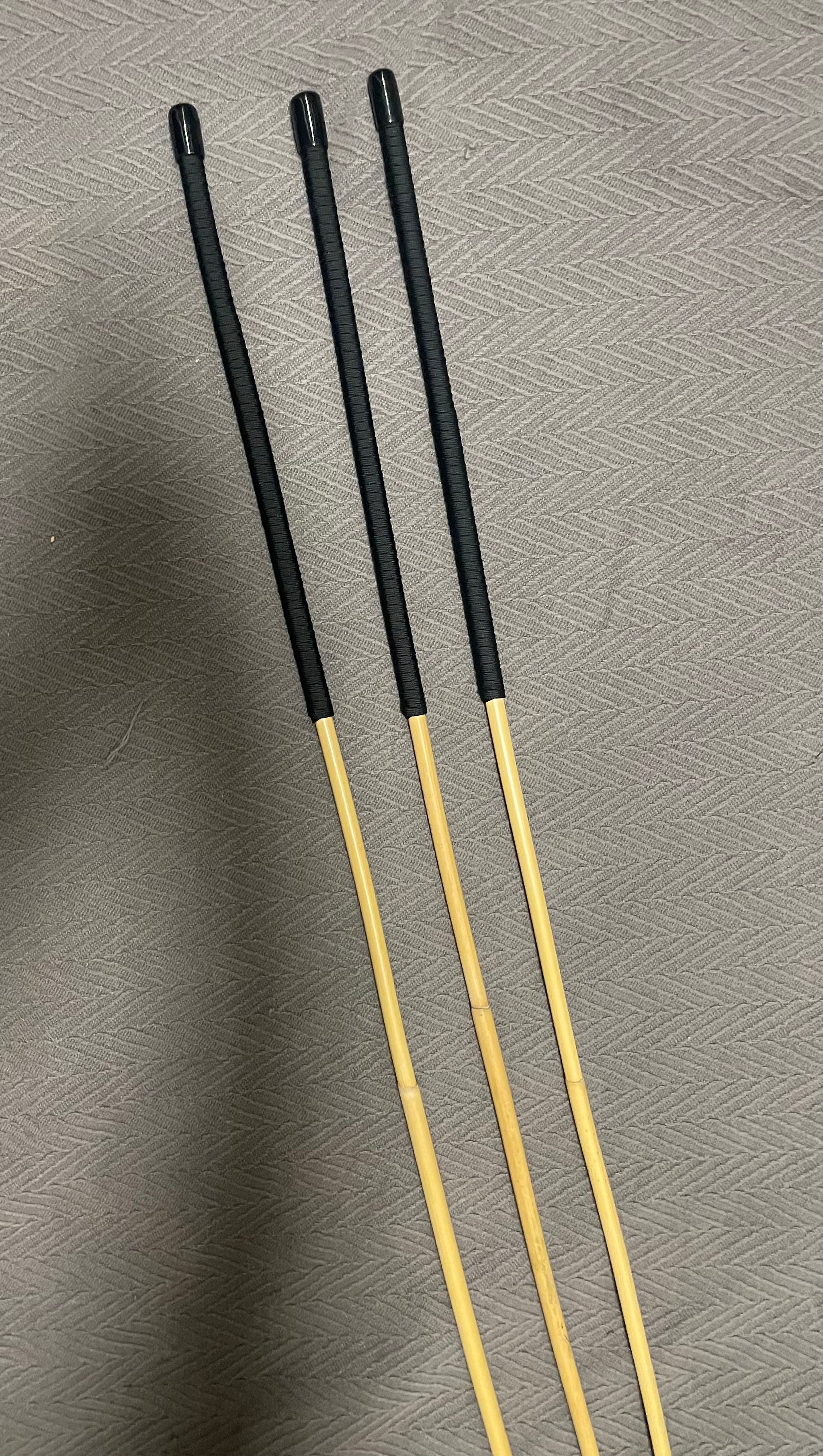Set of 3 Natural Dragon Canes / School Canes - 95 cms - Black handles