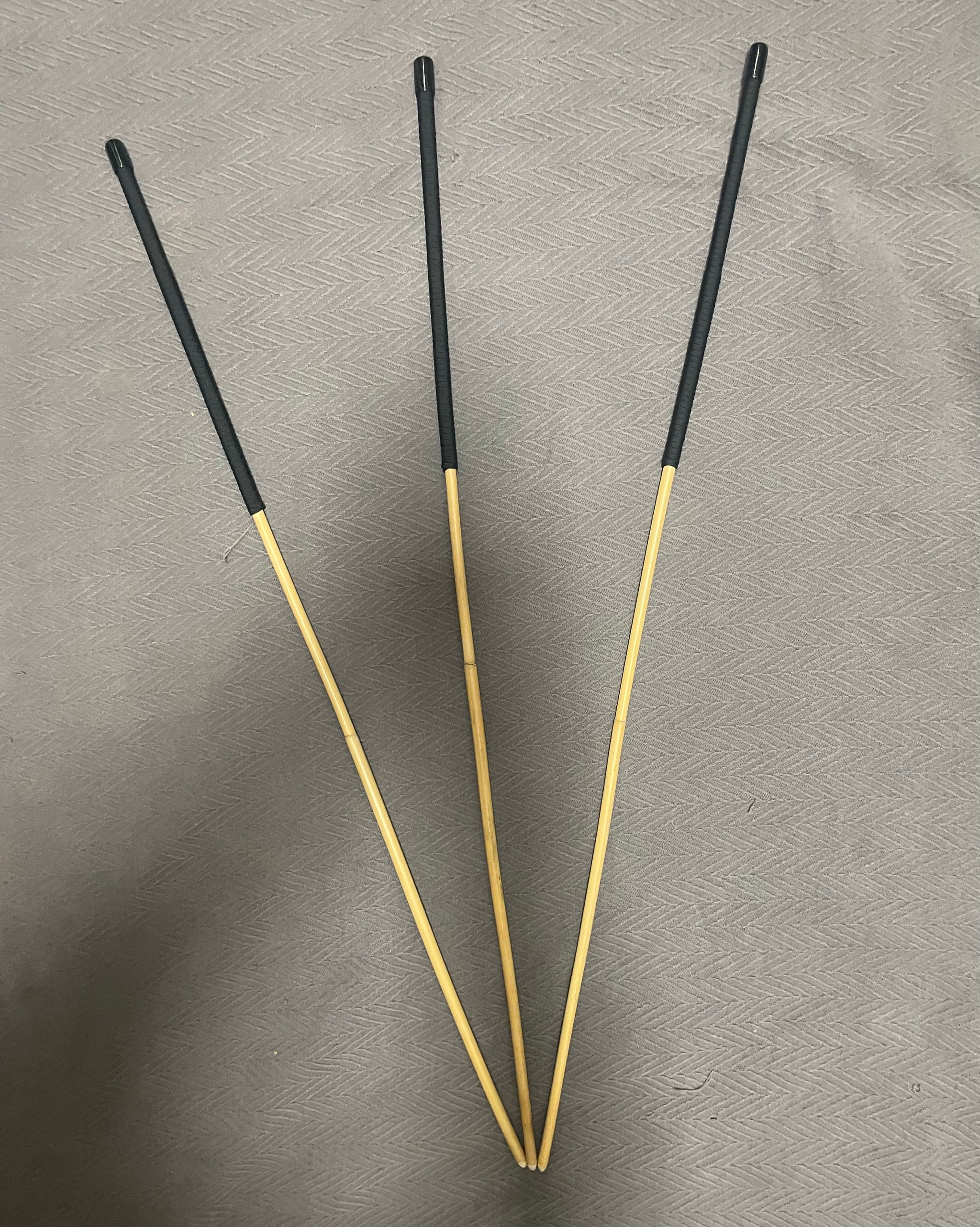 Set of 3 Natural Dragon Canes / School Canes - 95 cms - Black handles