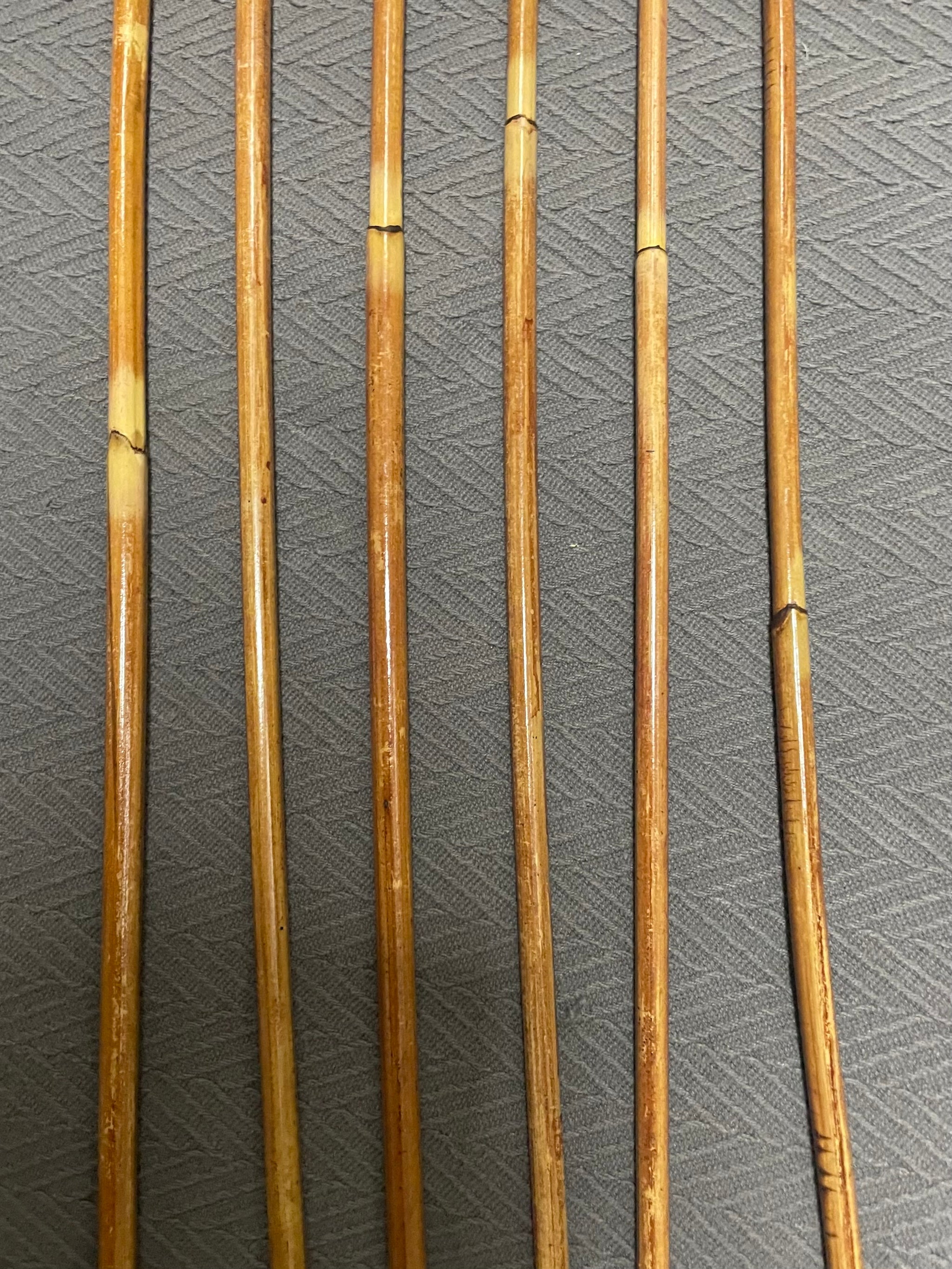 Golden Honey Smoked Dragon Canes Set of 6 Brick Red Handles