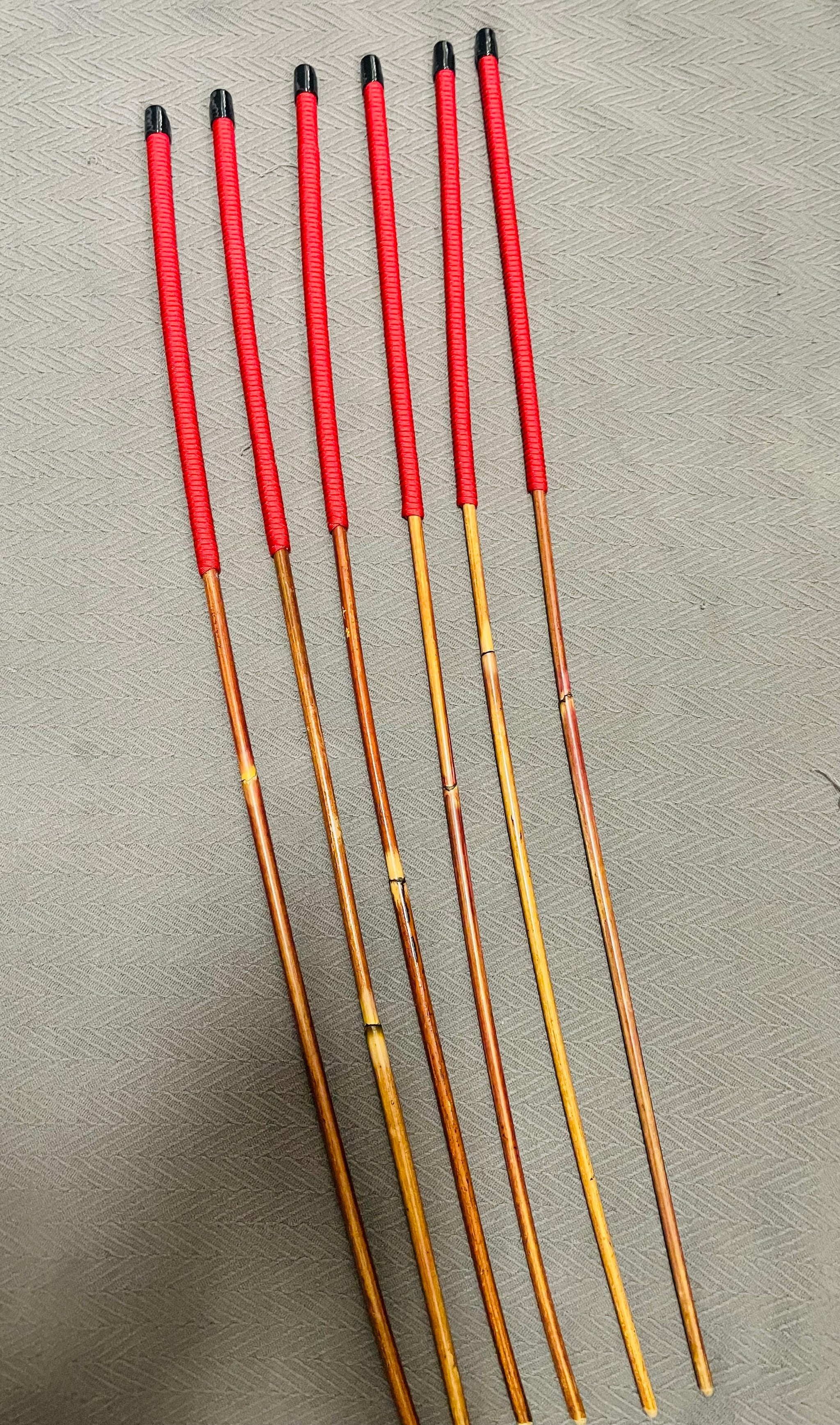 Smoked Dragon Canes / Dark Canes / BDSM Canes Set of 6 - Red Handles