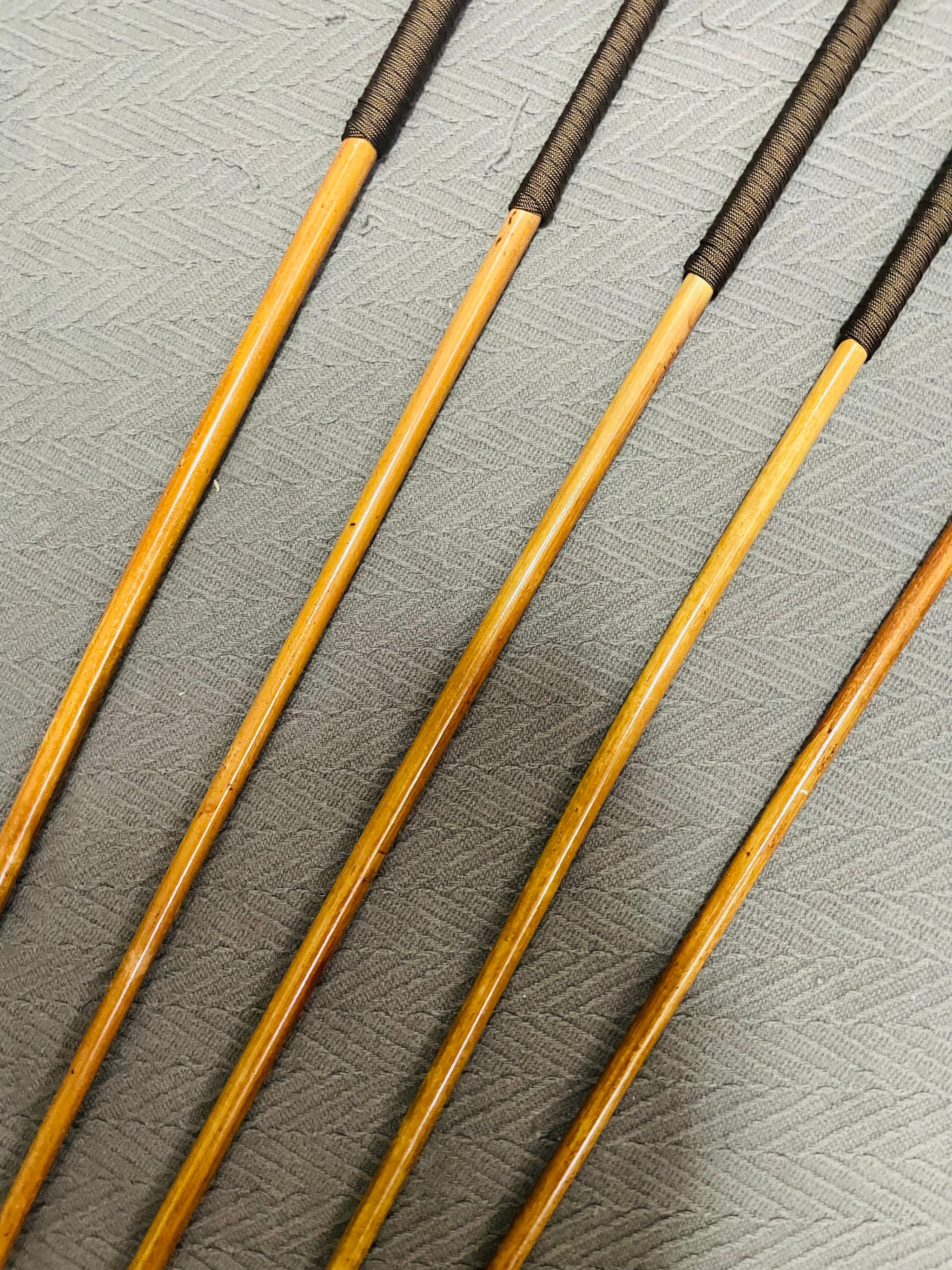 No Knot / Knotless Golden Smoked Dragon Canes Set of 5 Brown Handles