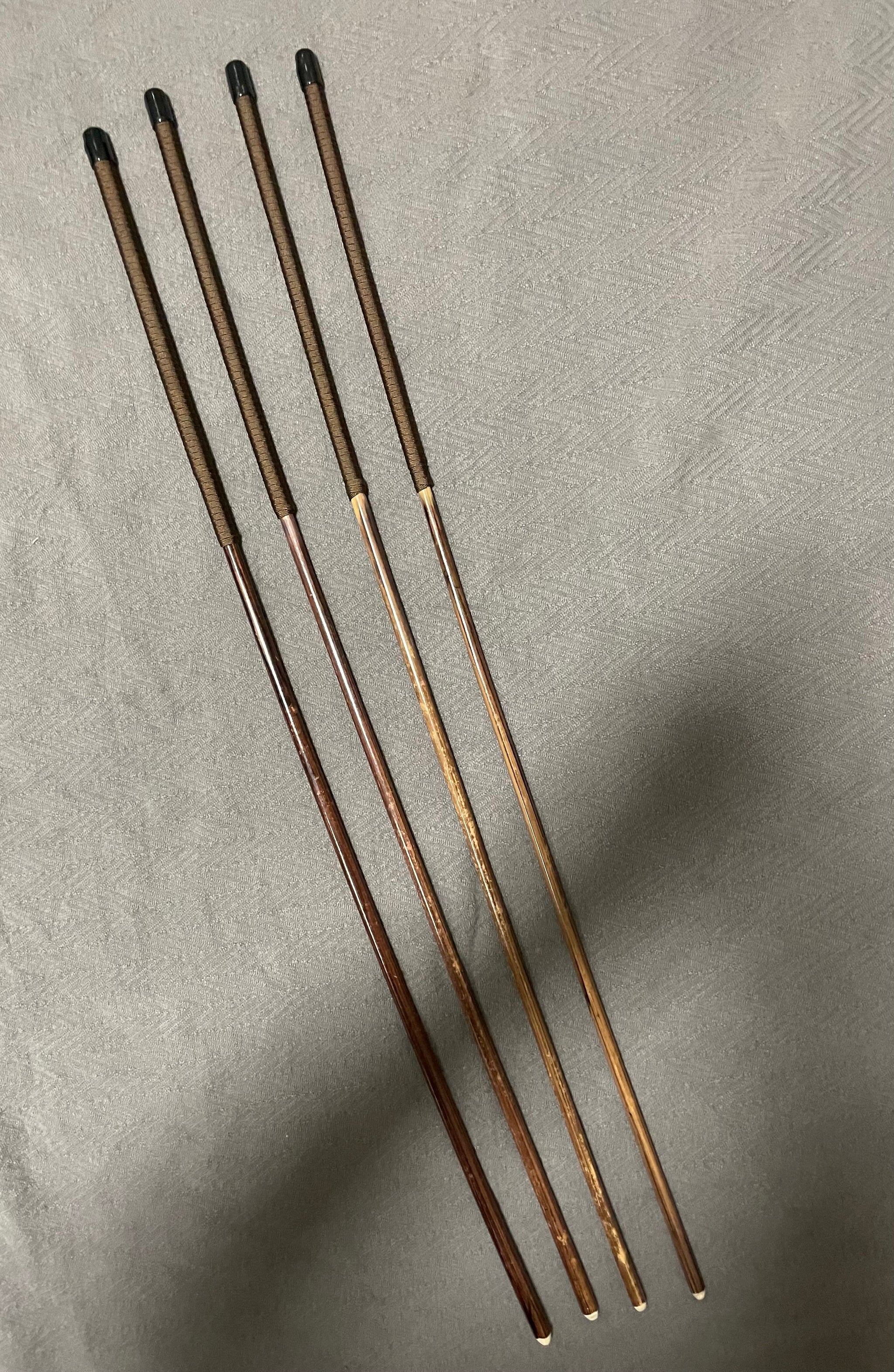 No Knot Smoked Dragon Canes Set of 4 Brown Paracord Handles