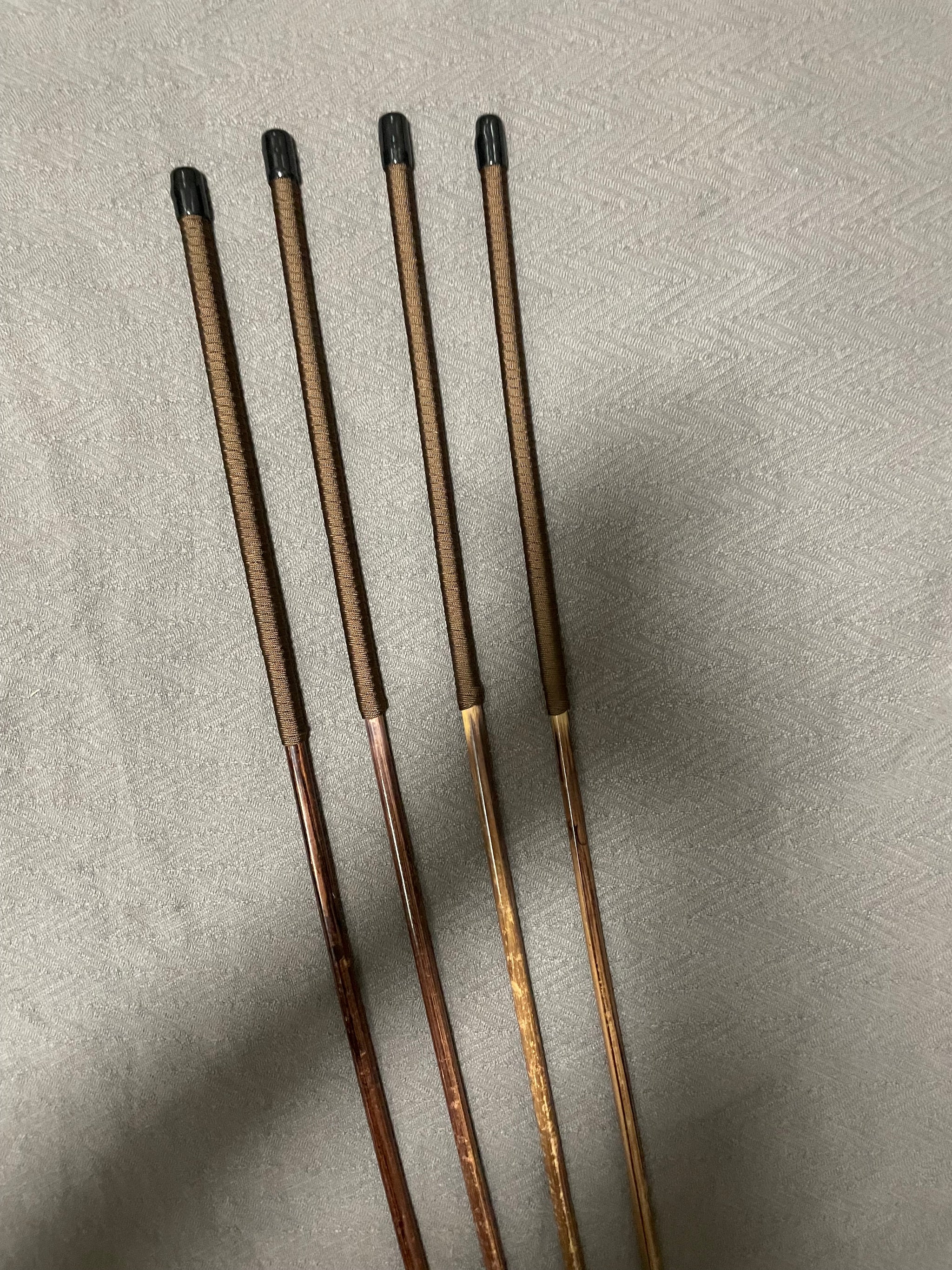 No Knot Smoked Dragon Canes Set of 4 Brown Paracord Handles