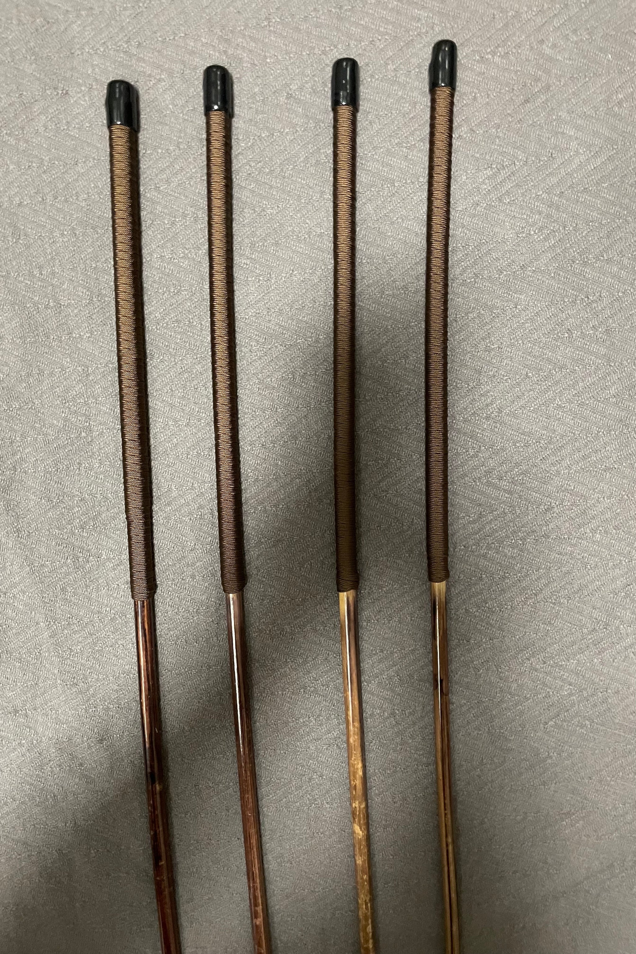 No Knot Smoked Dragon Canes Set of 4 Brown Paracord Handles