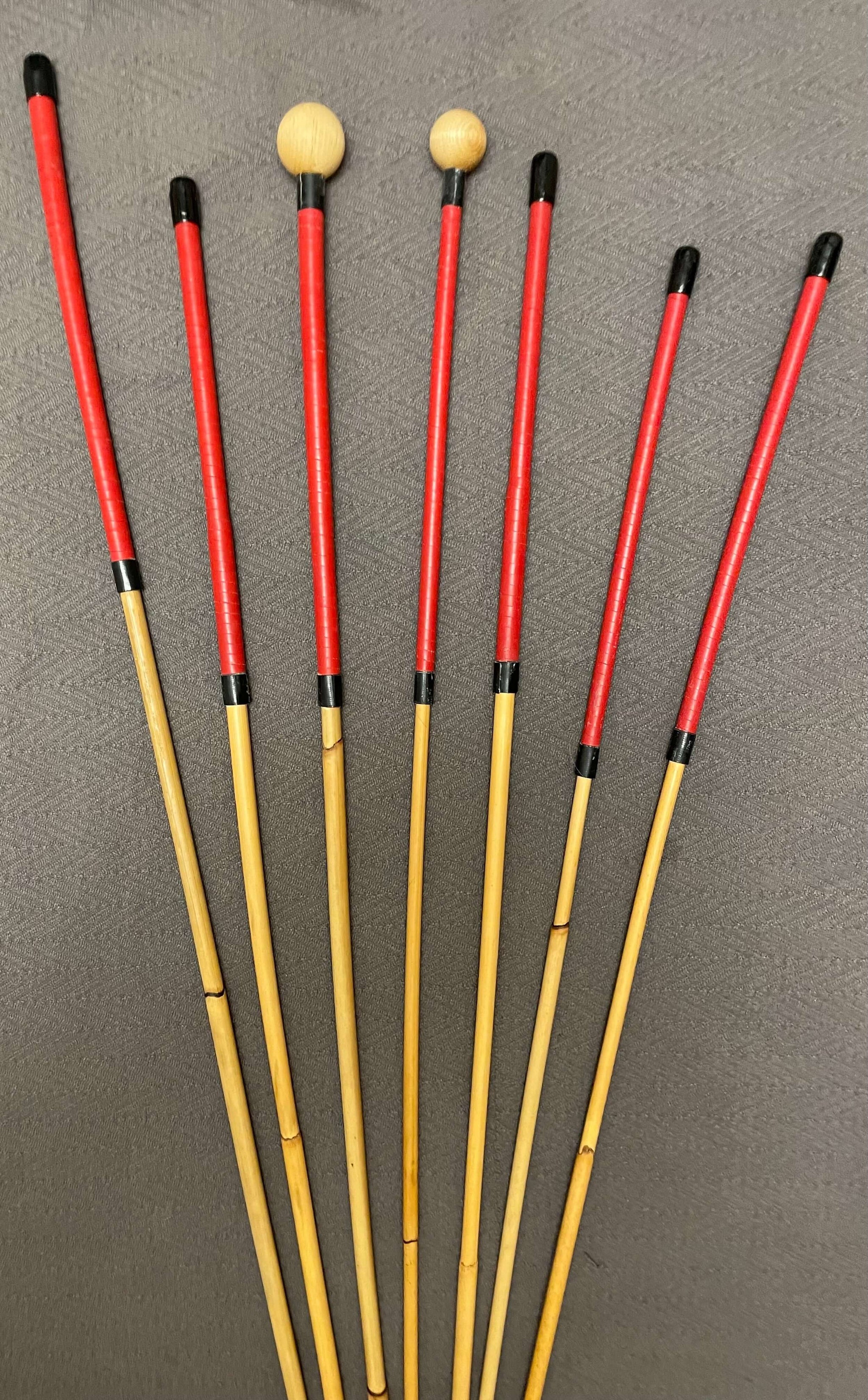 Pro Disciplinarian Set of 7 Dragon Canes RED Kangaroo Leather Handles