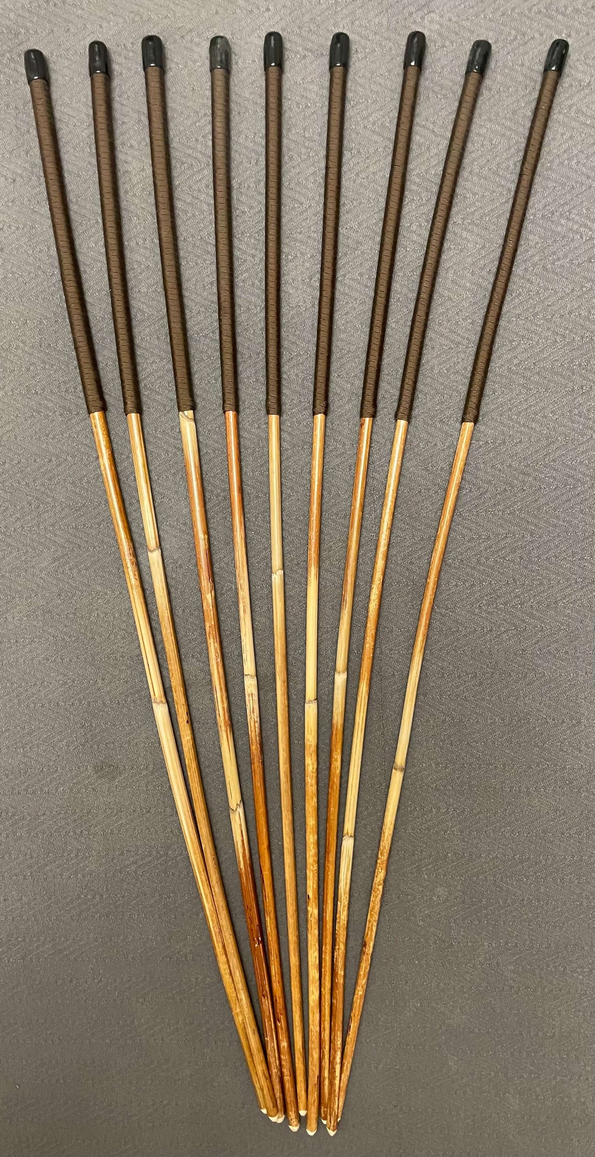 Set of 9 Dragon Canes / School Canes - SECONDS SET - Brown Handles