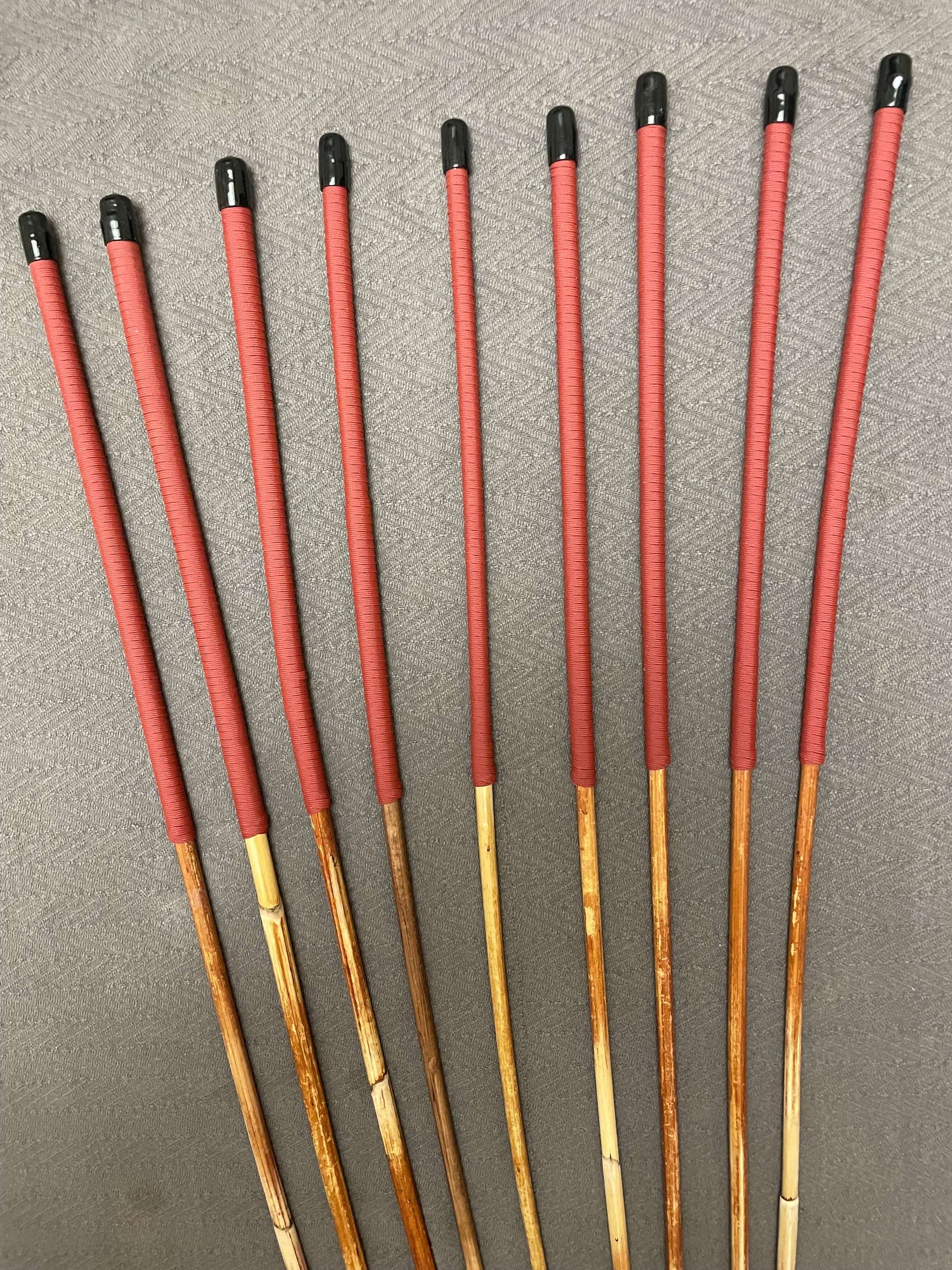 Set of 9 Dragon Canes Seconds Set 95 cms Brick Red Paracord Handles