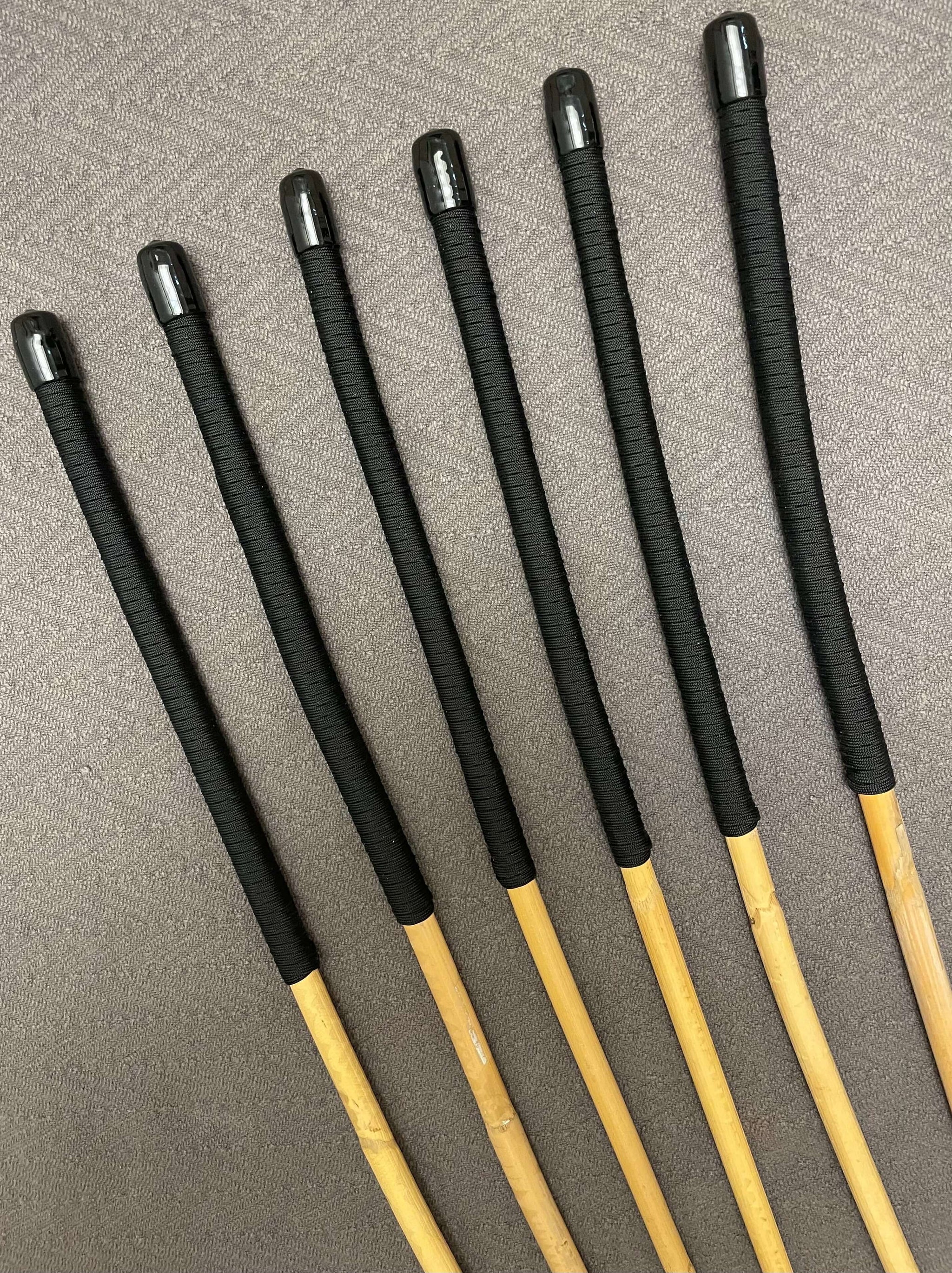 Set of 6 Kooboo Rattan OTK Punishment canes BLACK Handles