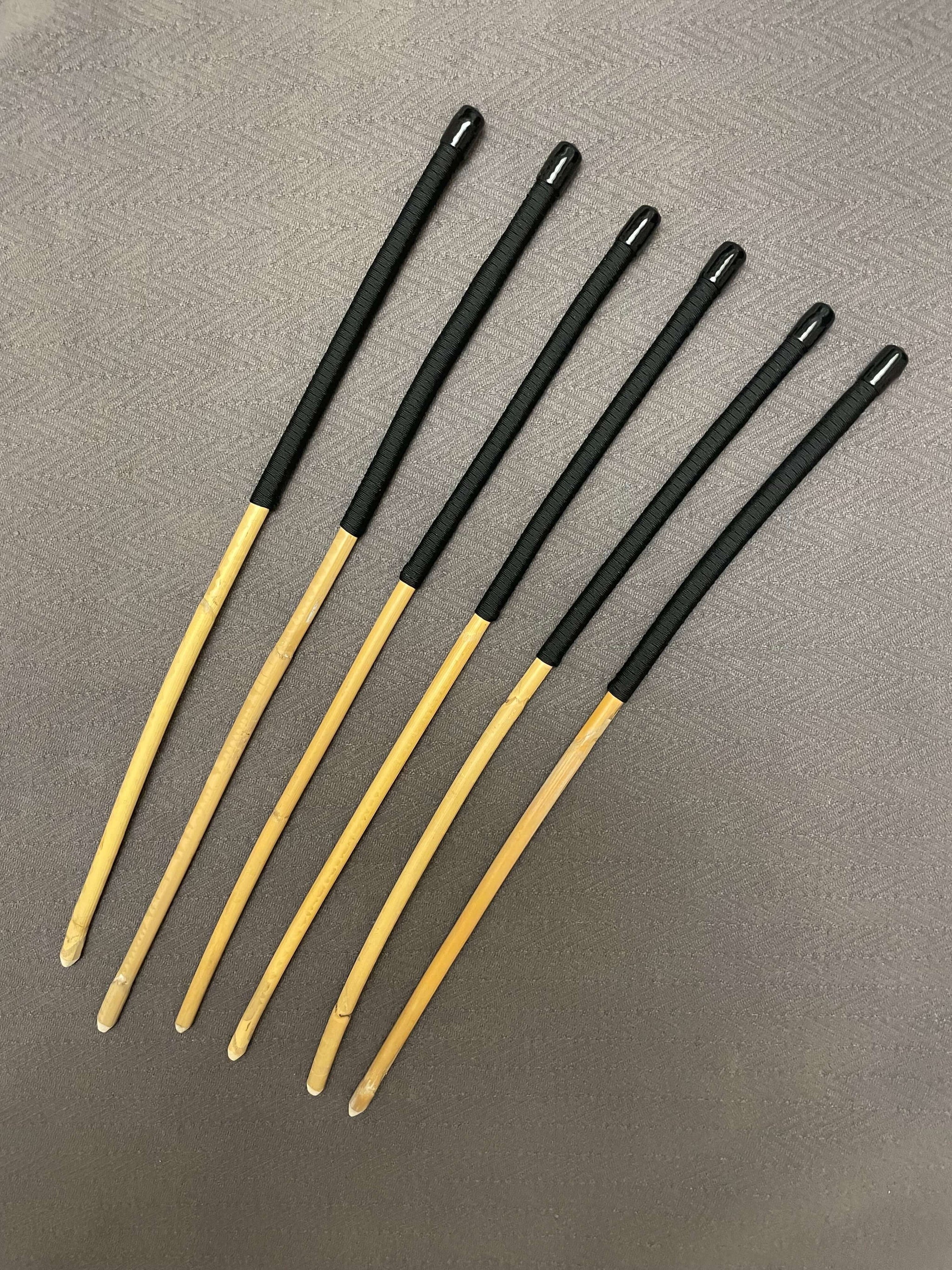 Set of 6 Kooboo Rattan OTK Punishment canes BLACK Handles