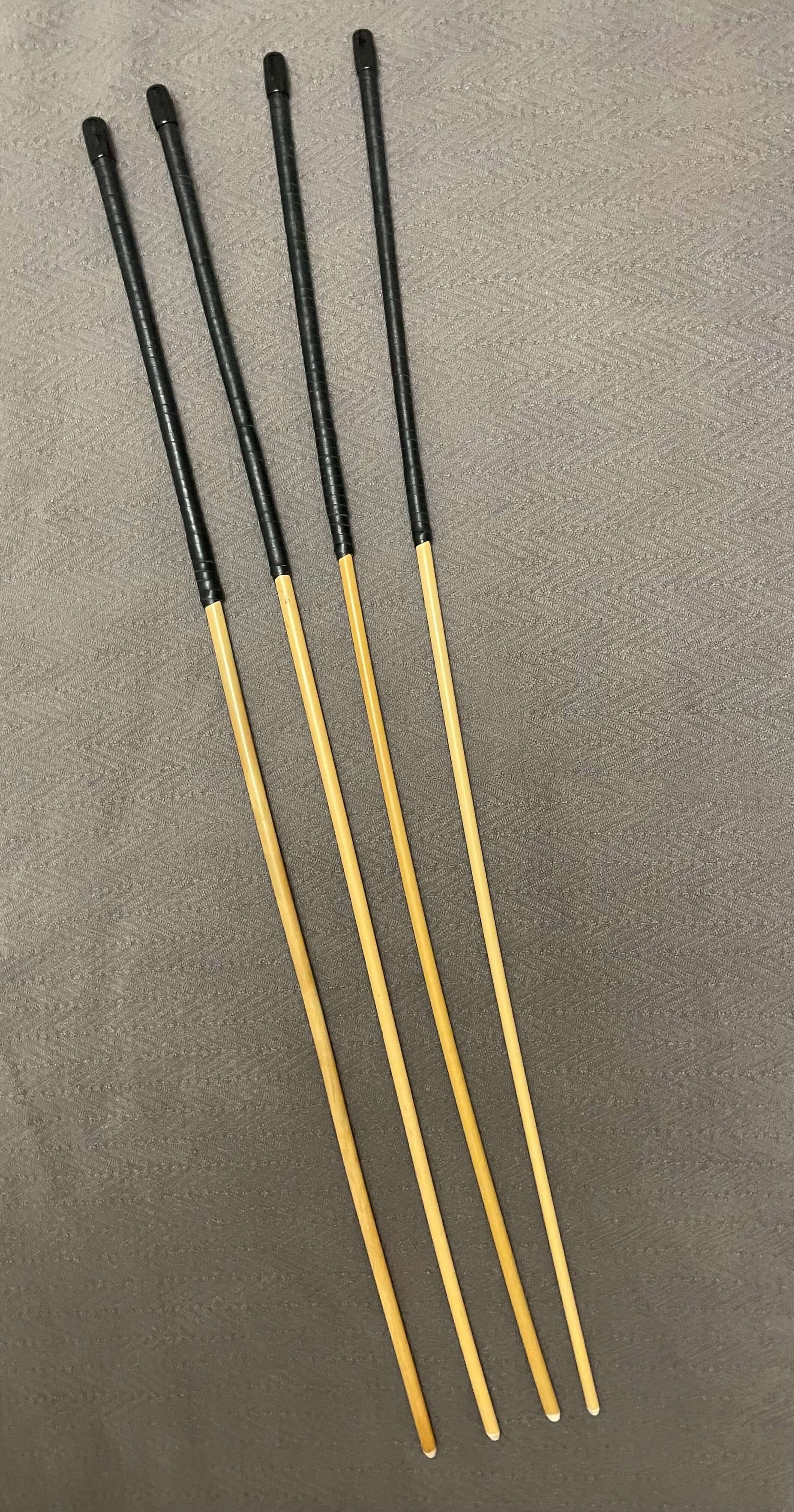 No Knot / Knotless Dragon Canes Set of 4 Black Roo Handles