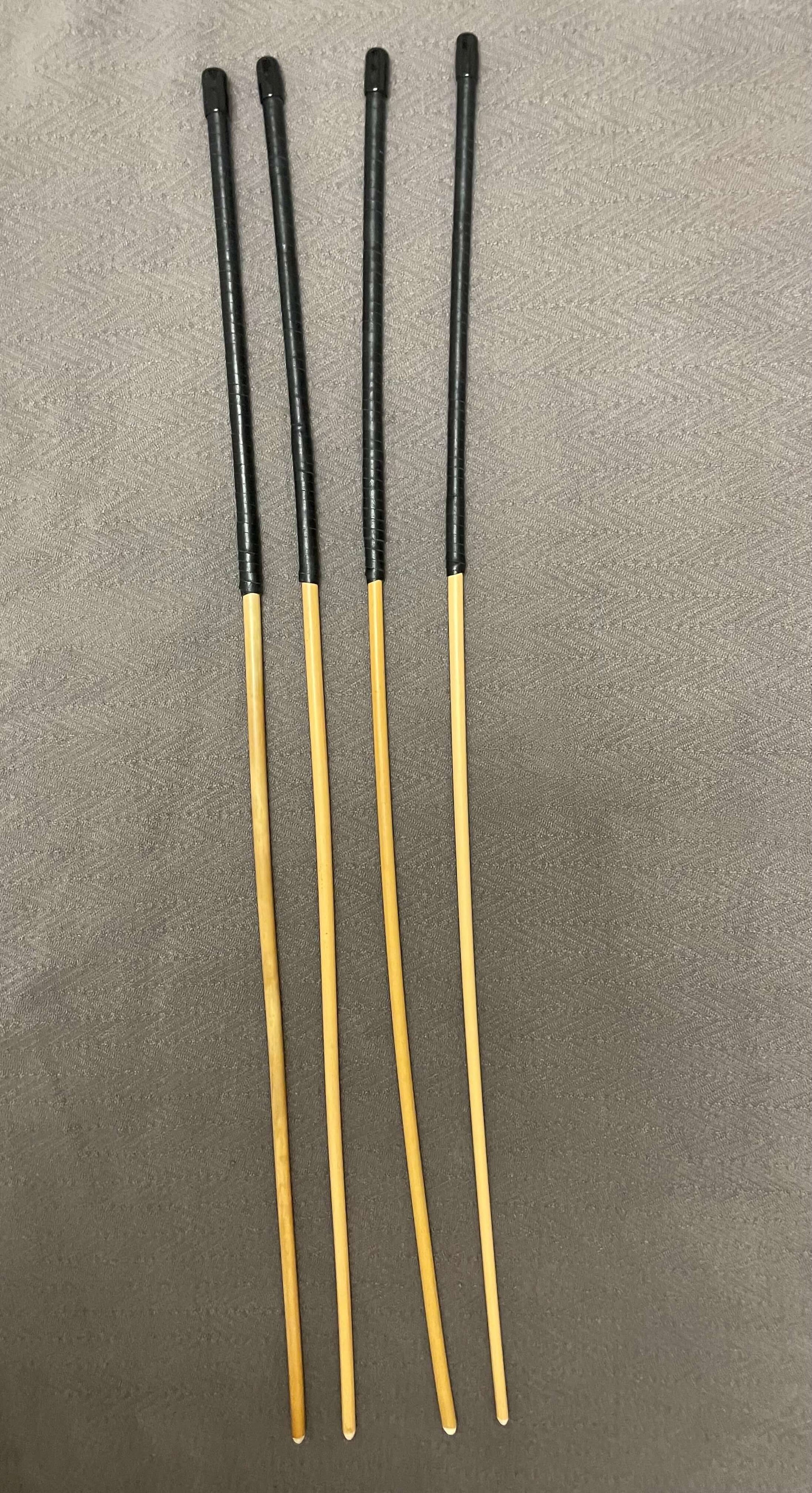 No Knot / Knotless Dragon Canes Set of 4 Black Roo Handles