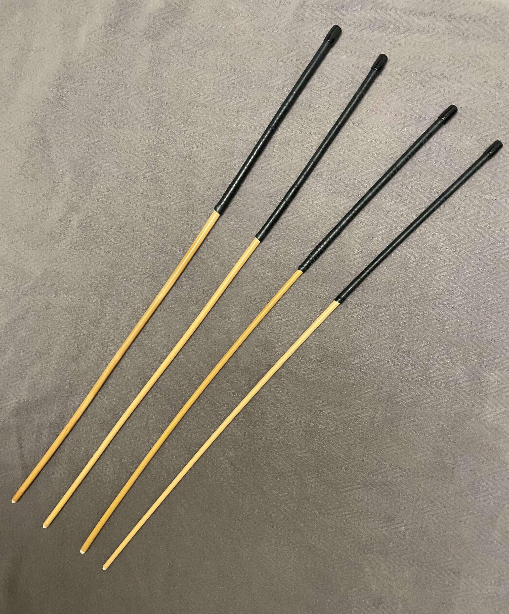 No Knot / Knotless Dragon Canes Set of 4 Black Roo Handles