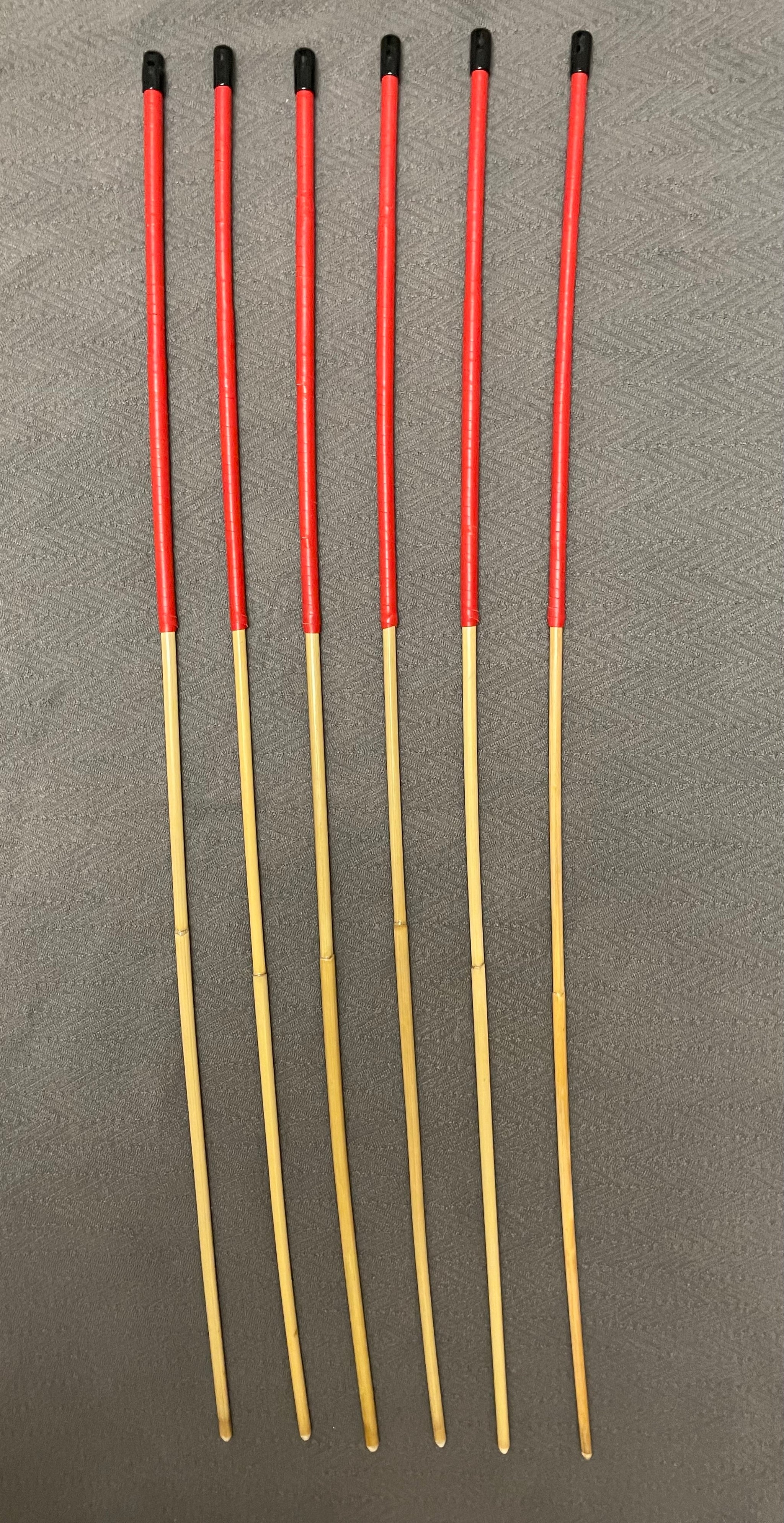 Whippy Dragon Canes ProDomme Set of 6 Red Roo Handles